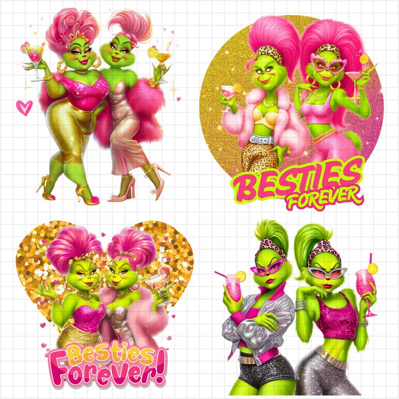 The Grinch Friendship Clipart. Best Friends.bff Grinch Illustrations ...