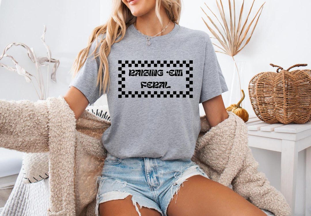 Raising 'em Feral PNG, Checkered Mama Design (digital Download) - Etsy