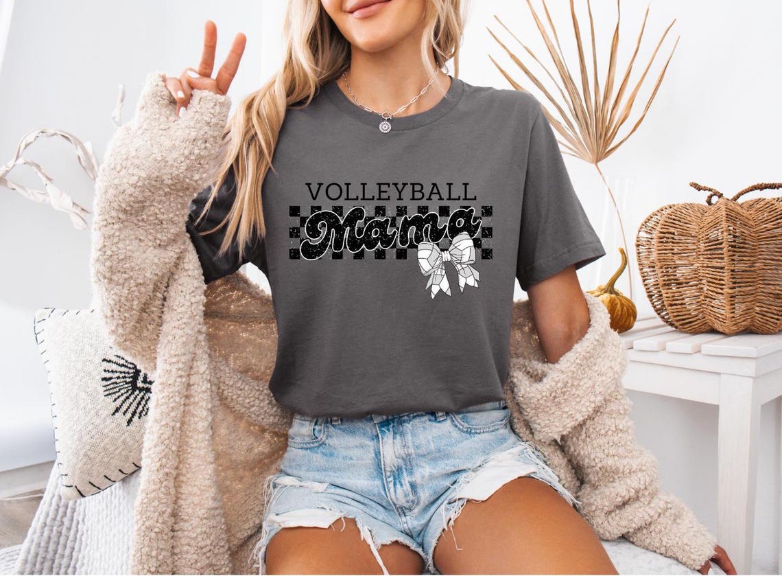 Retro Checkered Volleyball Mama Png, Volleyball Coquette Png ...