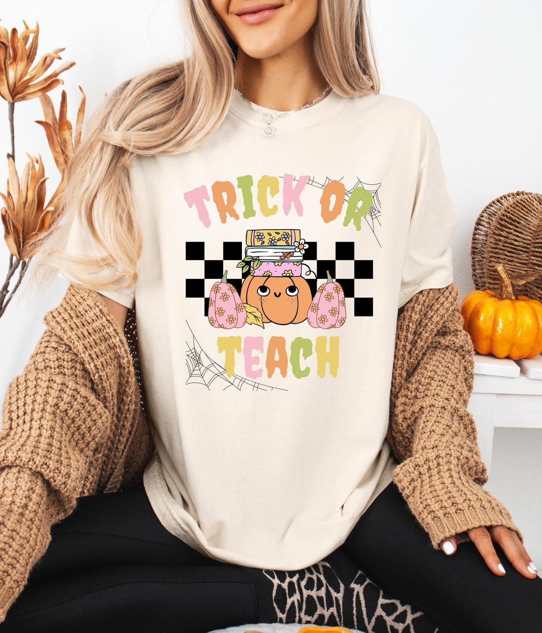 Trick or Teach Png, Halloween Teacher Png, Cute Ghost Png, Retro ...