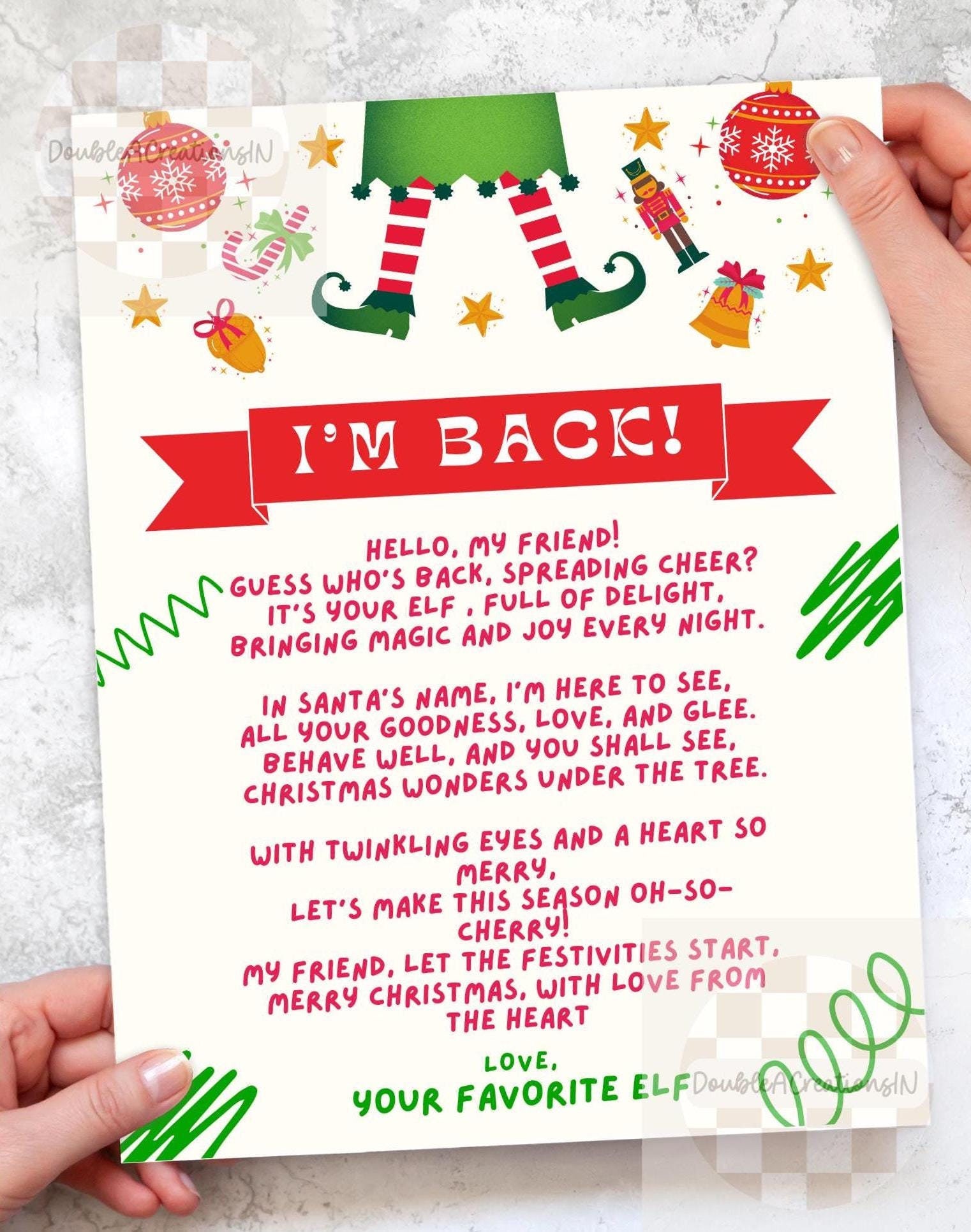 Christmas Elf Printable Welcome Letter, Elf Arrival Letter, Elf Letter ...