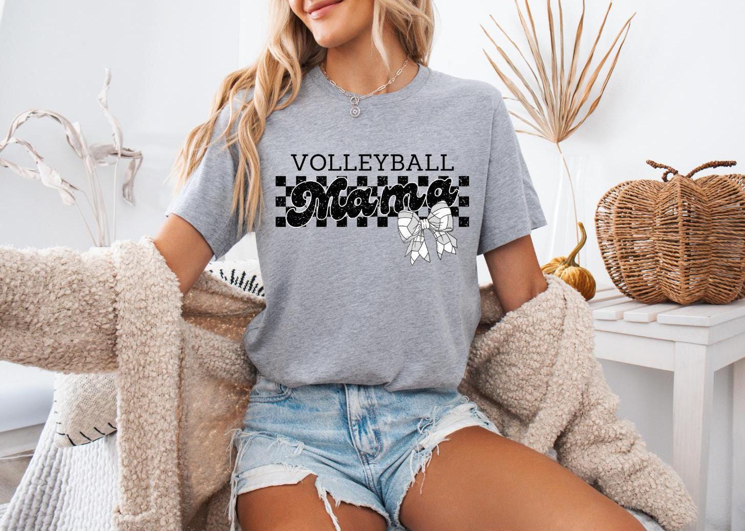 Retro Checkered Volleyball Mama Png, Volleyball Coquette Png ...