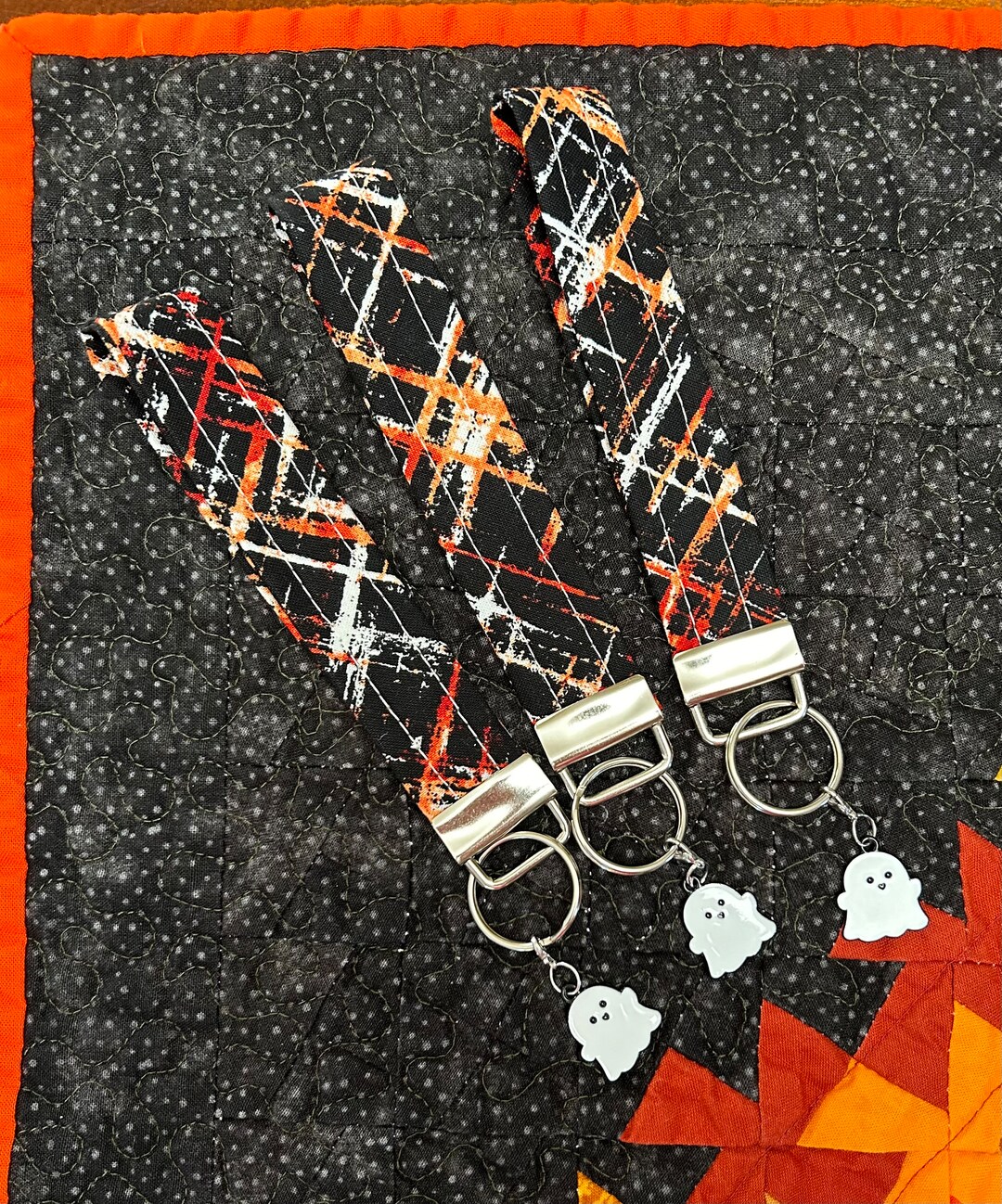 Halloween Key Fob Wristlet With Ghost Charm - Etsy