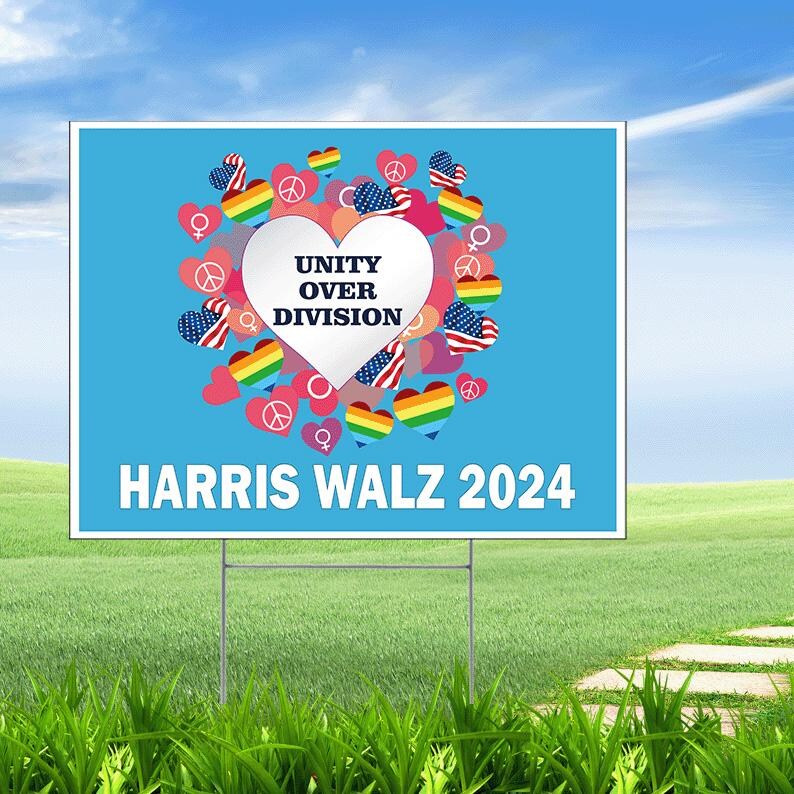 Kamala Harris Yard Sign, Harris Walz Lawn Sign, 2024 Election Yard Sign ...