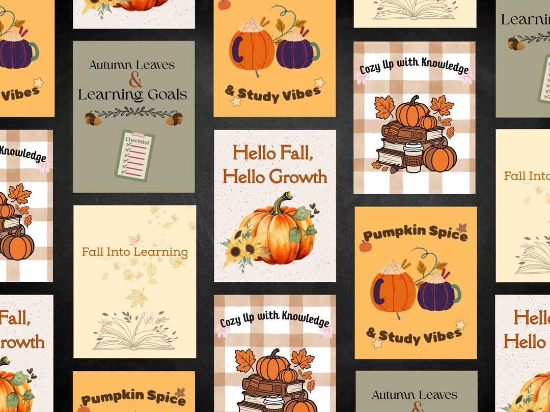Fall Cozy Posters Bundle | 5 Printable Autumn Wall Art | Teacher ...