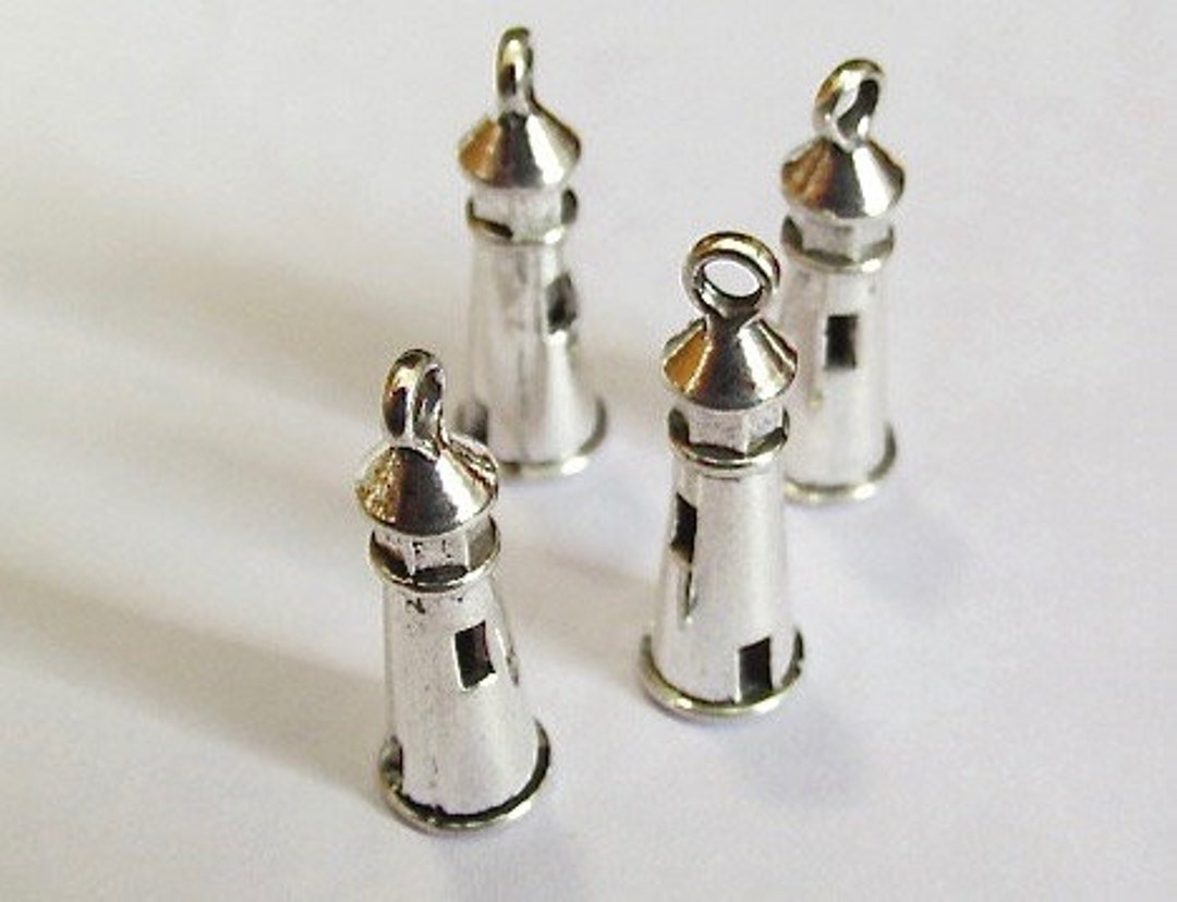 Four (4) Silvertone Lighthouse Charms -- Lot UU - Etsy