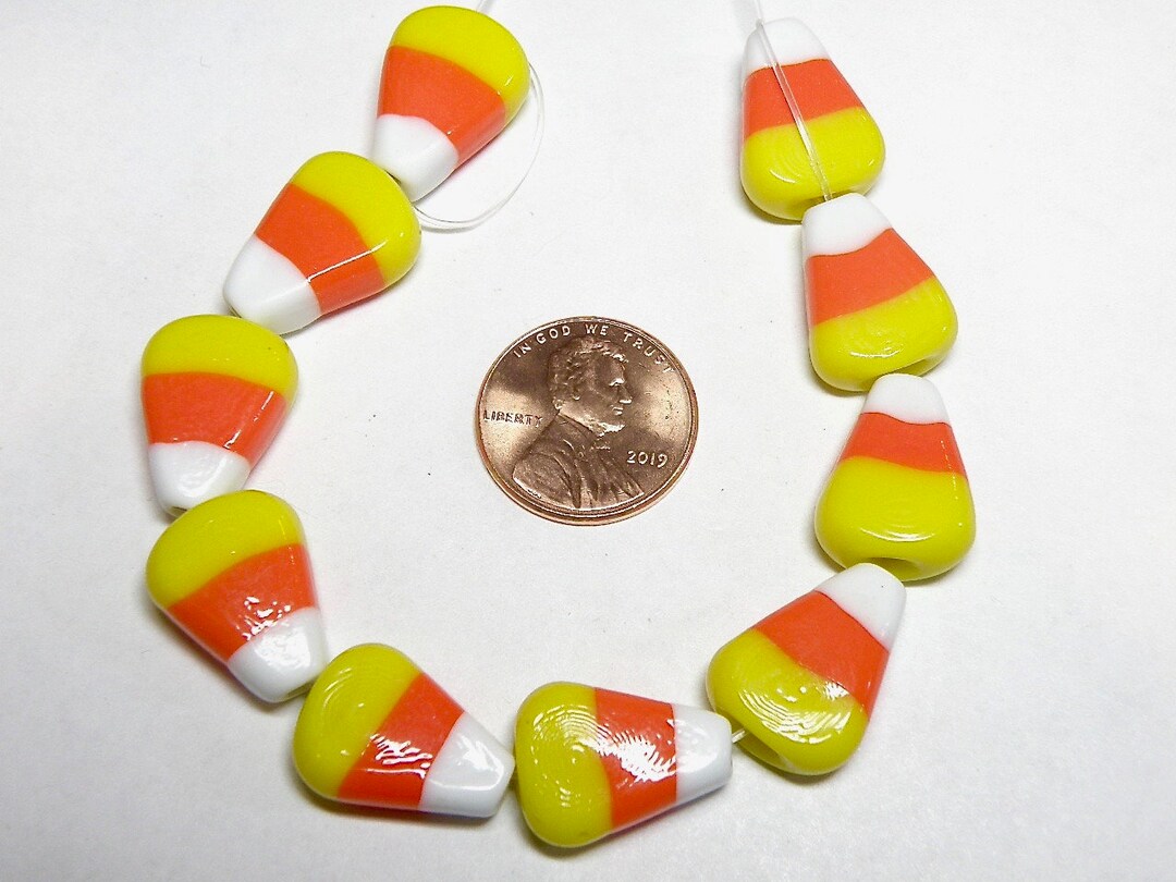 Two (2) Lampwork Glass Candy Corn Beads -- Lot UU - Etsy