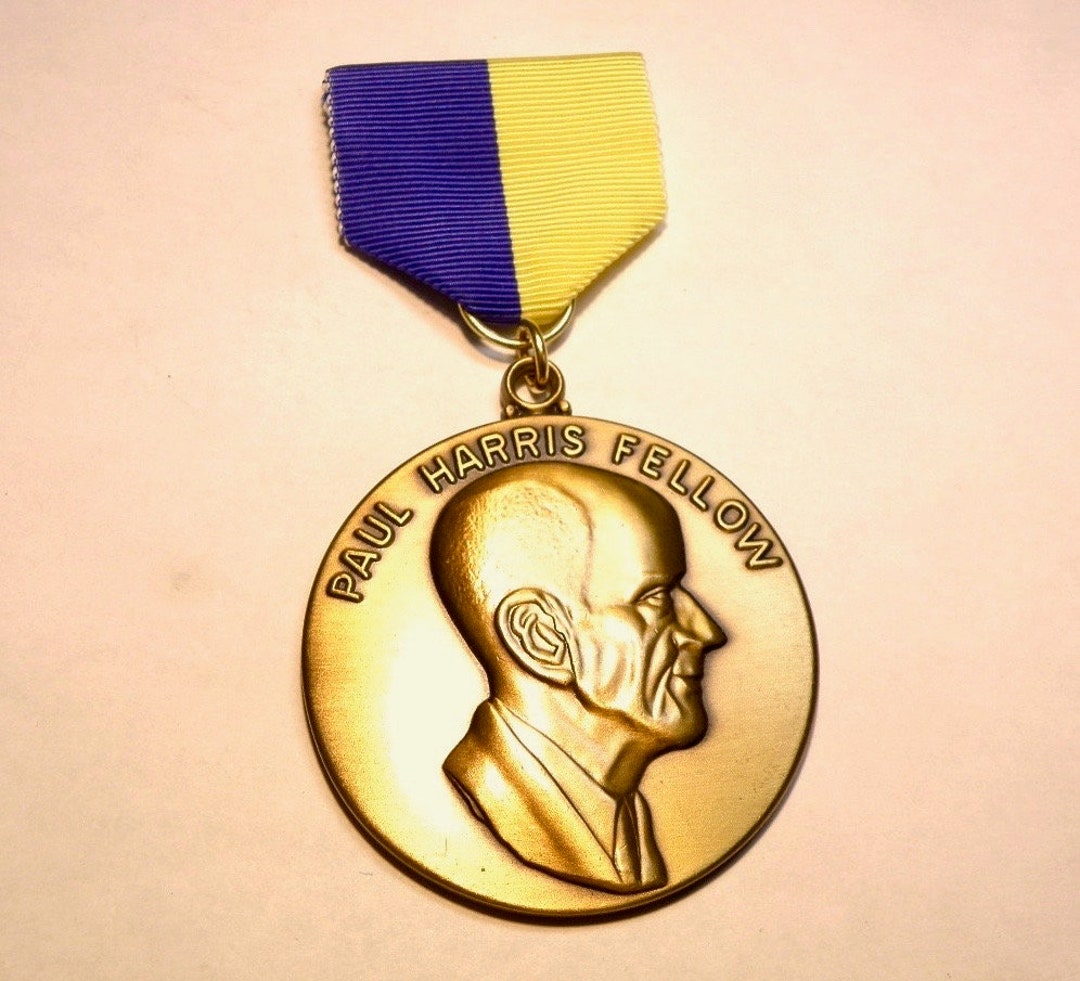 Rotary International Paul Harris Fellow Medallion and Ribbon Pin -- LOT ...