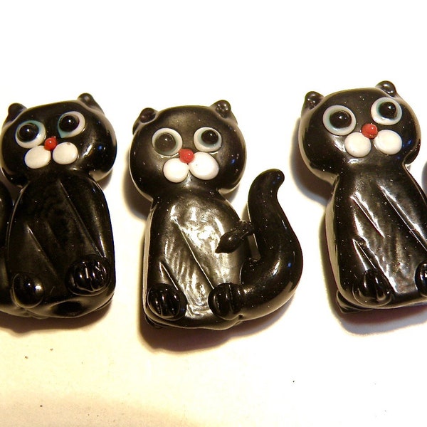 Lampwork Cat Beads - Etsy