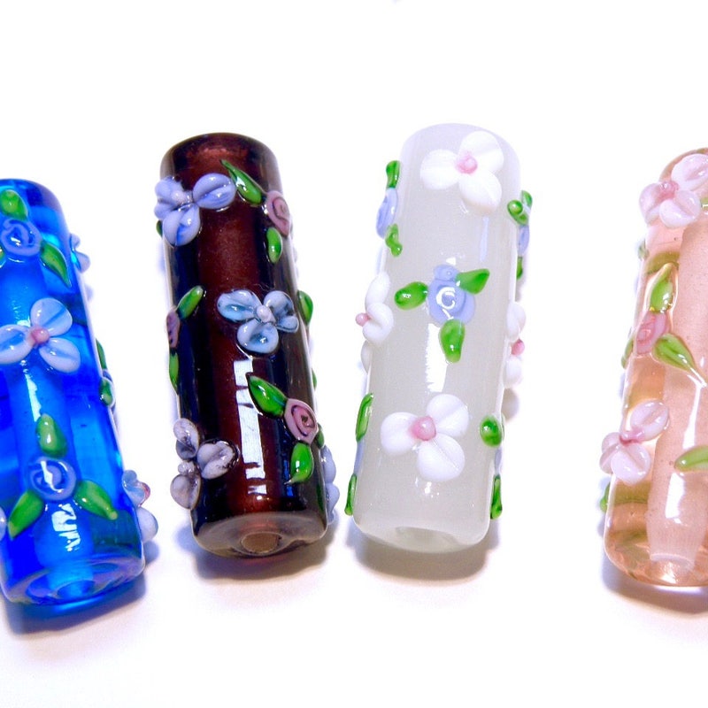 Rose Lampwork Beads - Etsy