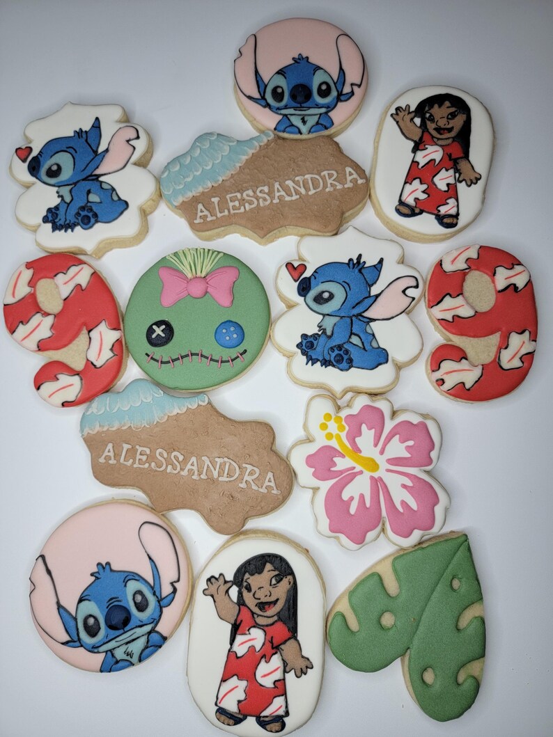 Blue Alien Cookies, Lilo and Stitch Cookies, Birthday Cookies - Etsy
