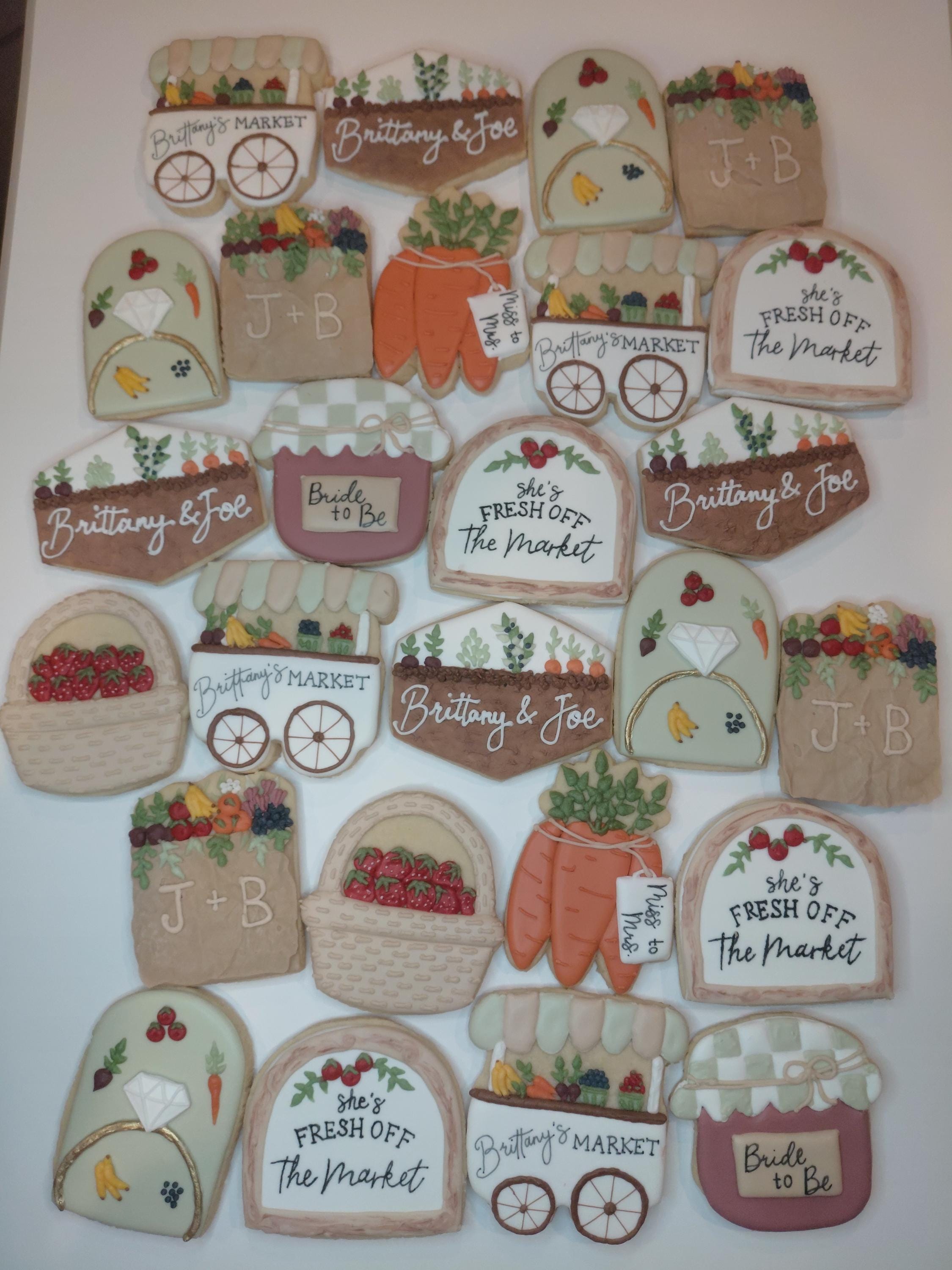She's Fresh off the Market Cookies. Bridal Shower Cookies, Wedding ...