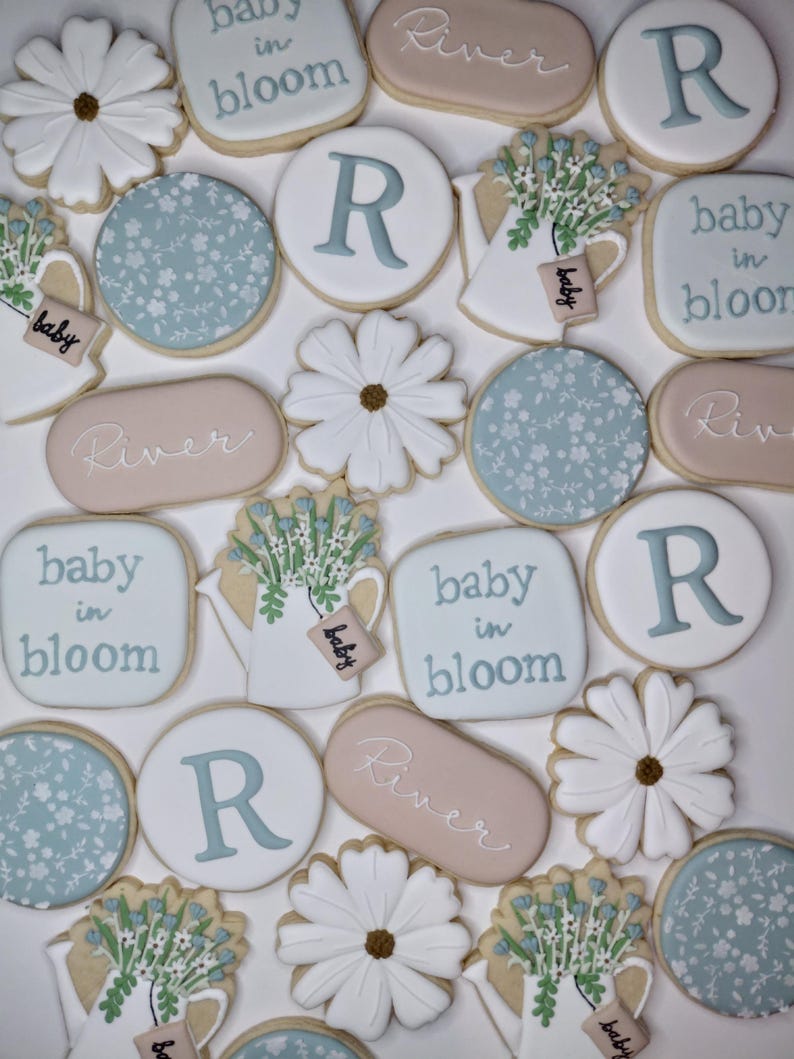 Baby in Bloom Cookies, Baby Shower Cookies - Etsy