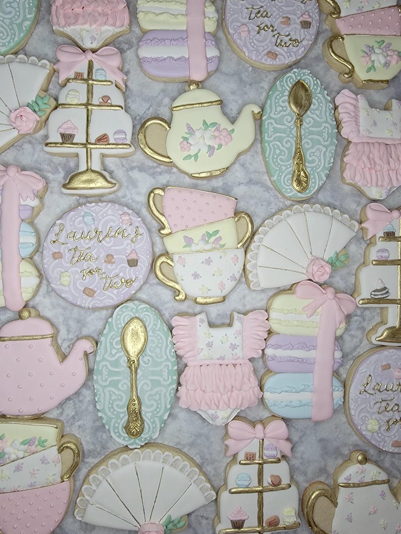 Tea Party Cookies, Baby Shower, Birthday Cookies - Etsy