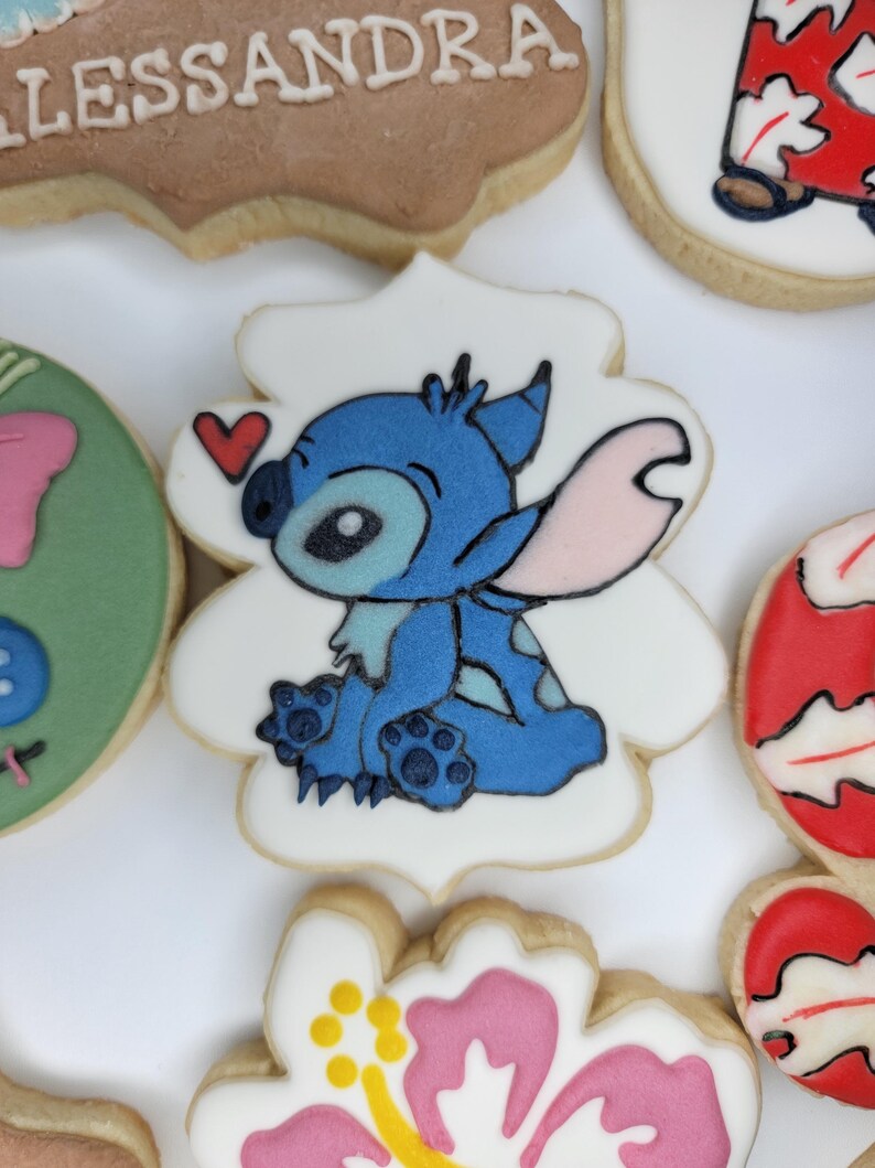 Blue Alien Cookies, Lilo and Stitch Cookies, Birthday Cookies - Etsy