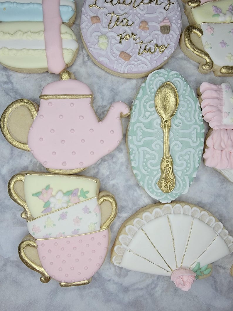 Tea Party Cookies, Baby Shower, Birthday Cookies - Etsy