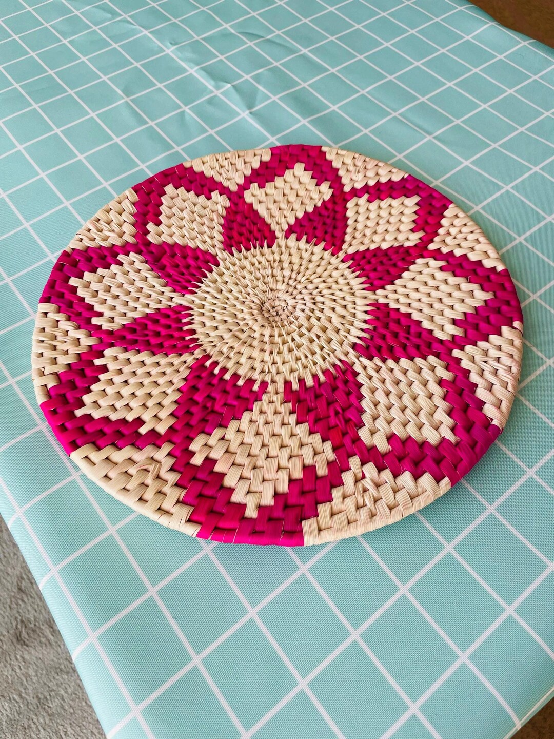 Pink Placemats for Round Table, Natural Placemats, Round Placemats ...