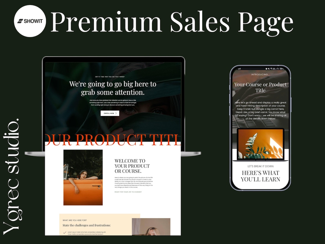 New Premium Showit Sales Page Template, Course Page, Digital Product ...