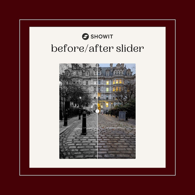 Showit Before/after Slider, Embed Code, Elegant Website Animations ...