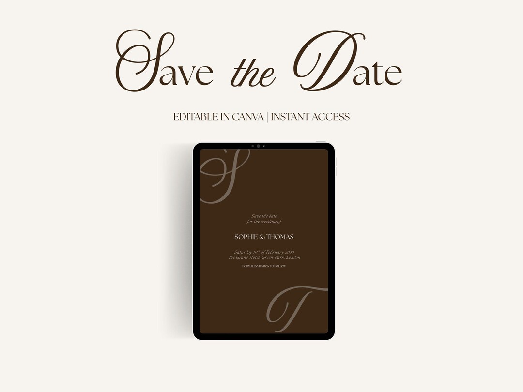 Elegant Wedding Save the Date Website – Canva Template (instant ...