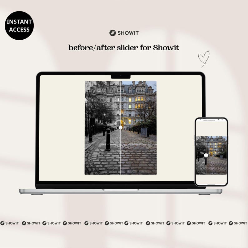 Showit Before/after Slider, Embed Code, Elegant Website Animations ...
