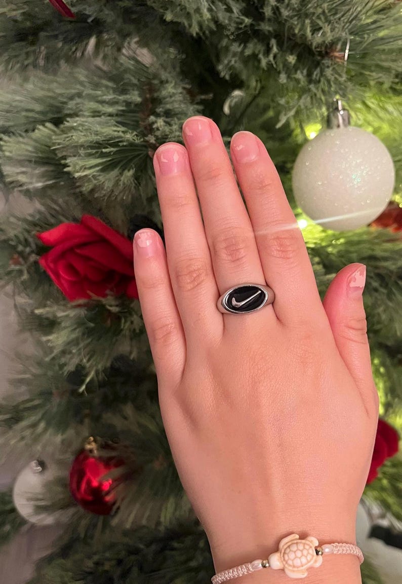 Steel Nike Swoosh Ring! Swoosh Small Adjustable Ring Unisex! - Etsy