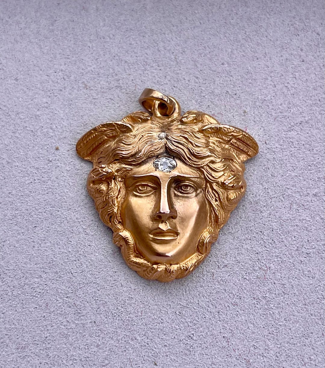 Vintage 14K Yellow Gold Medusa the Gorgon OMC Diamond Pendant - Etsy