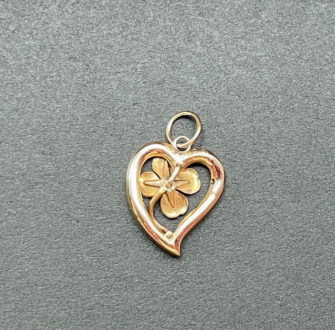 Antique 14K Yellow Gold Enamel Flower Perl Heart Pendant - Etsy