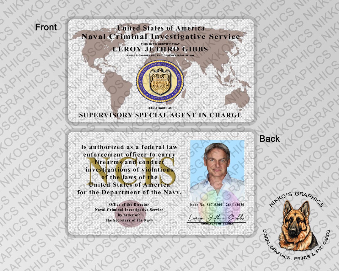 NCIS | Prop & Cosplay | ID Cards - Etsy