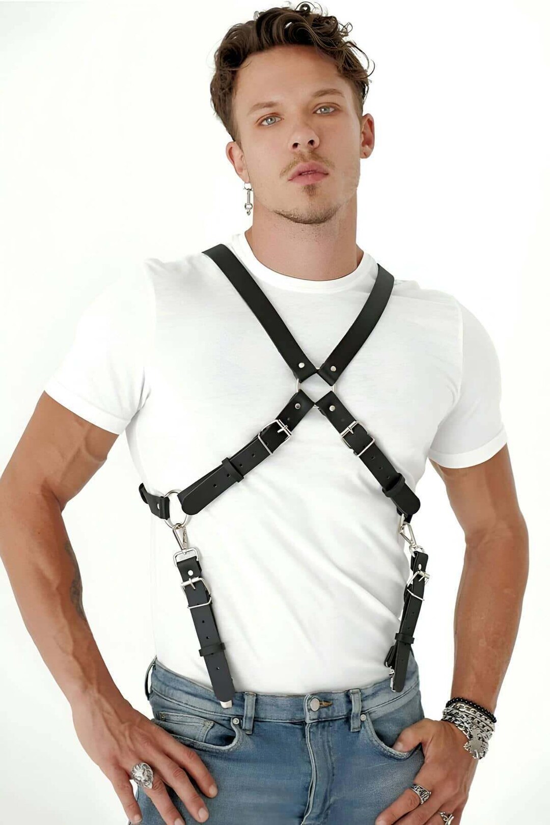 Men's Chest Harness, Men's Pants Belt, Leather Men's Belt, Stylish Men ...