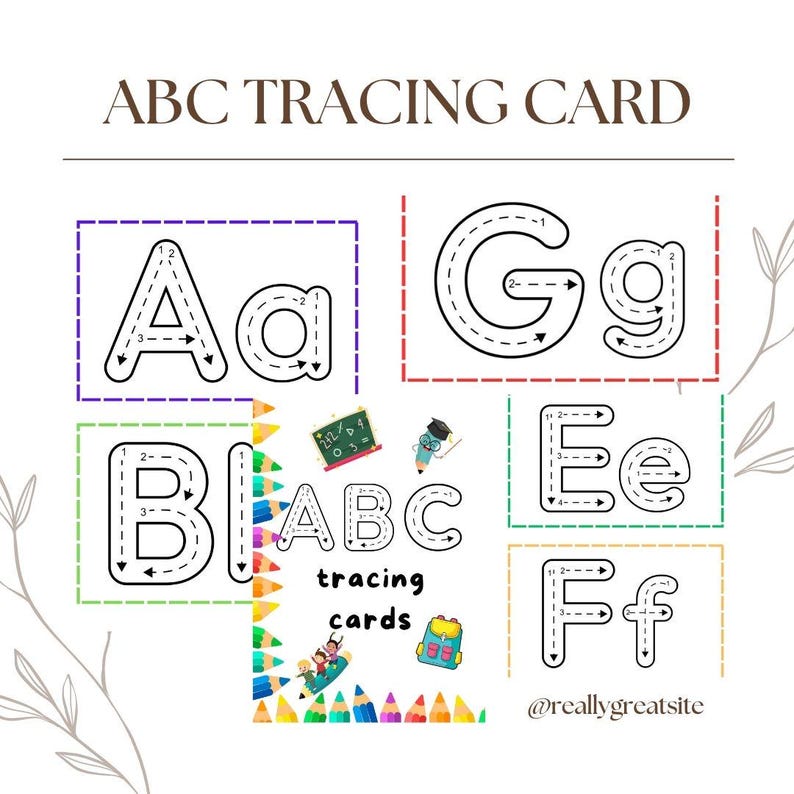 Alphabet Tracing Cards, Letter Tracing, Letter of the Alphabet ...