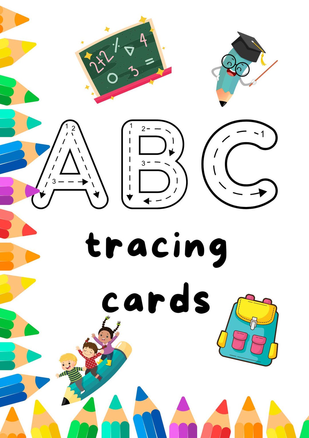Alphabet Tracing Cards, Letter Tracing, Letter of the Alphabet ...