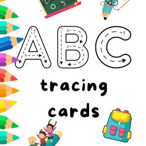 Alphabet Tracing Cards, Letter Tracing, Letter of the Alphabet ...