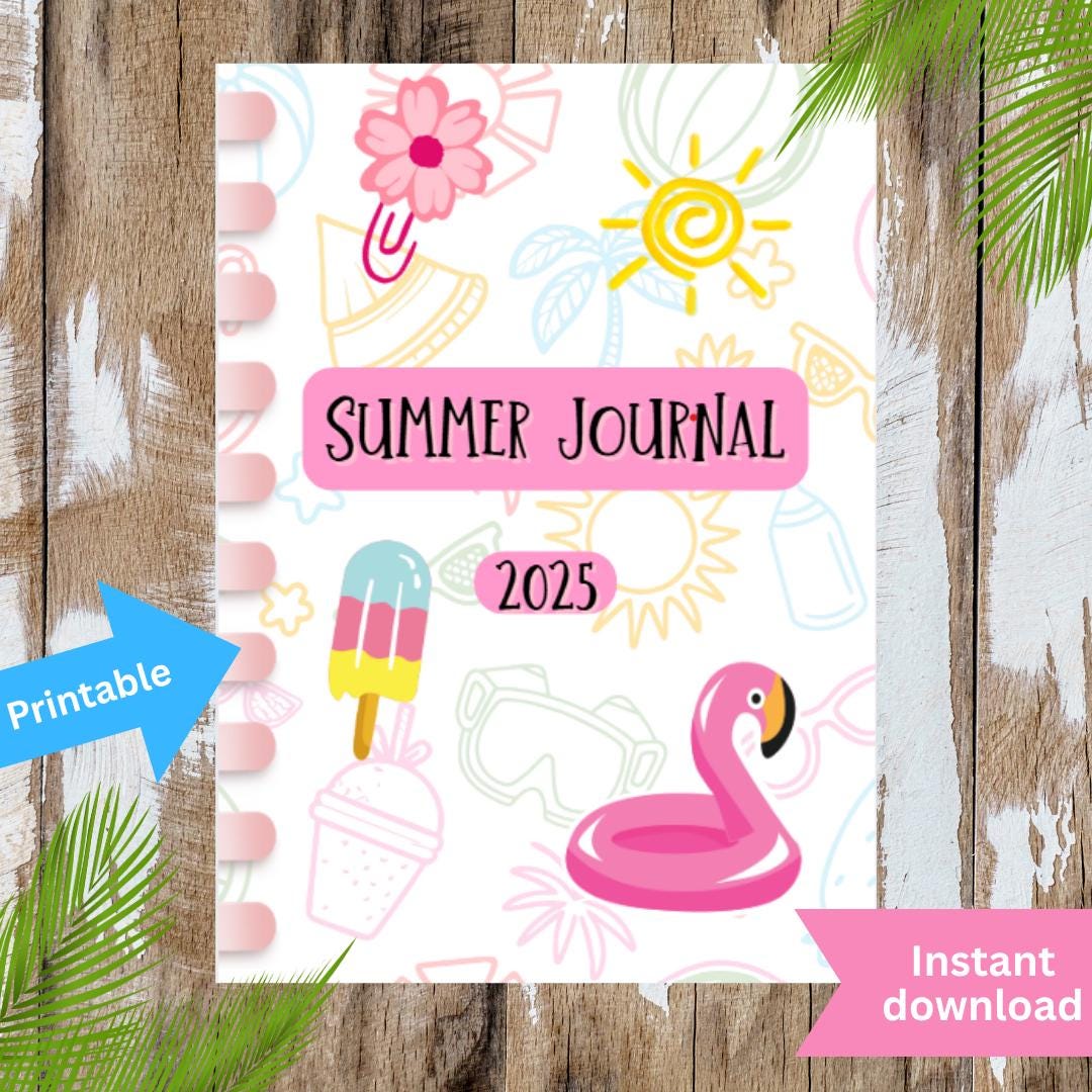 Girly Summer Printable Journal | Summer Bucket List, Daily Journal ...