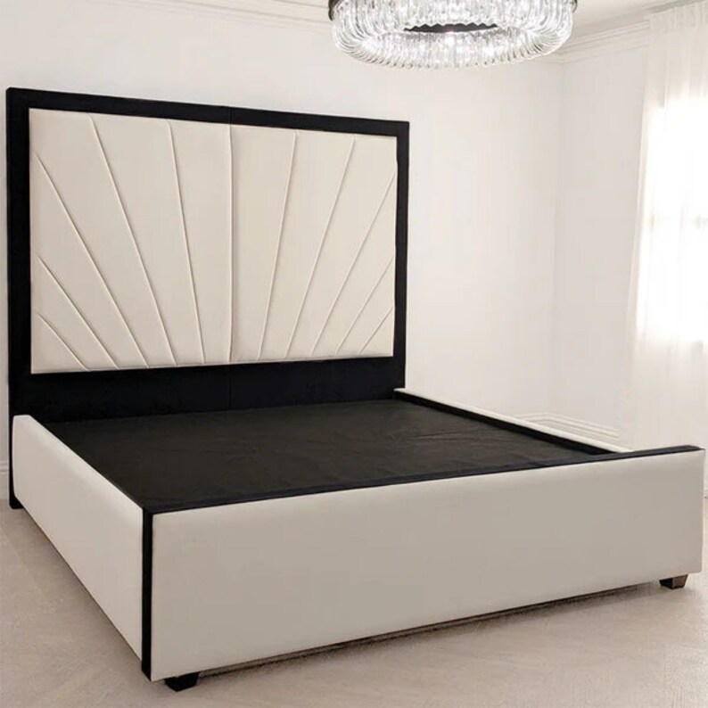 Barcelona Custom Bed Frame and Headboard, Upholstered Handmade Bed ...