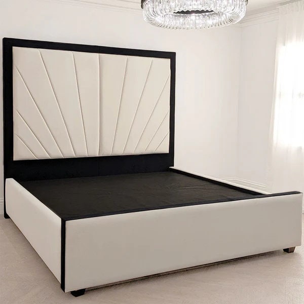 Barcelona Custom Bed Frame and Headboard, Upholstered Handmade Bed ...