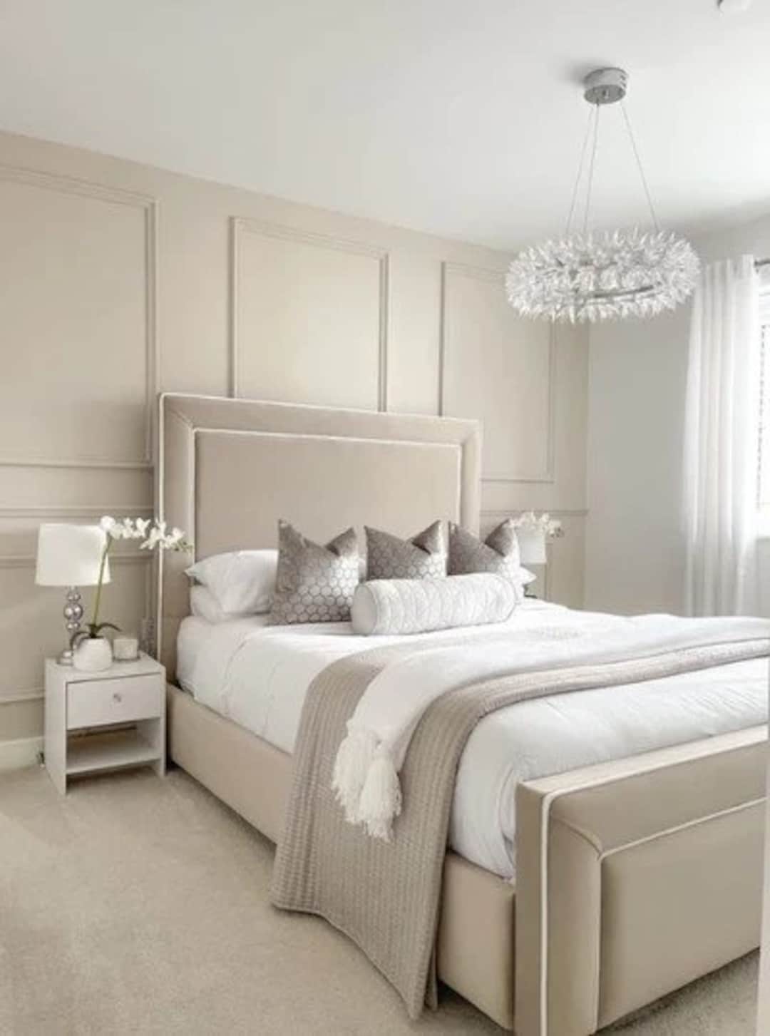 Hampton Custom Bed Frame and Headboard, Upholstered Handmade Bed Frame ...