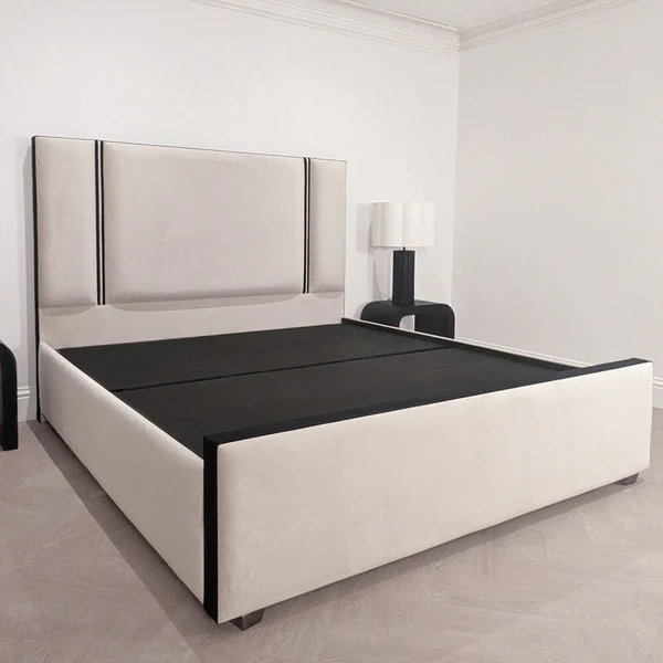 Alessi Velvet Upholstered Bed With Frame, Custom Platform Bed ...