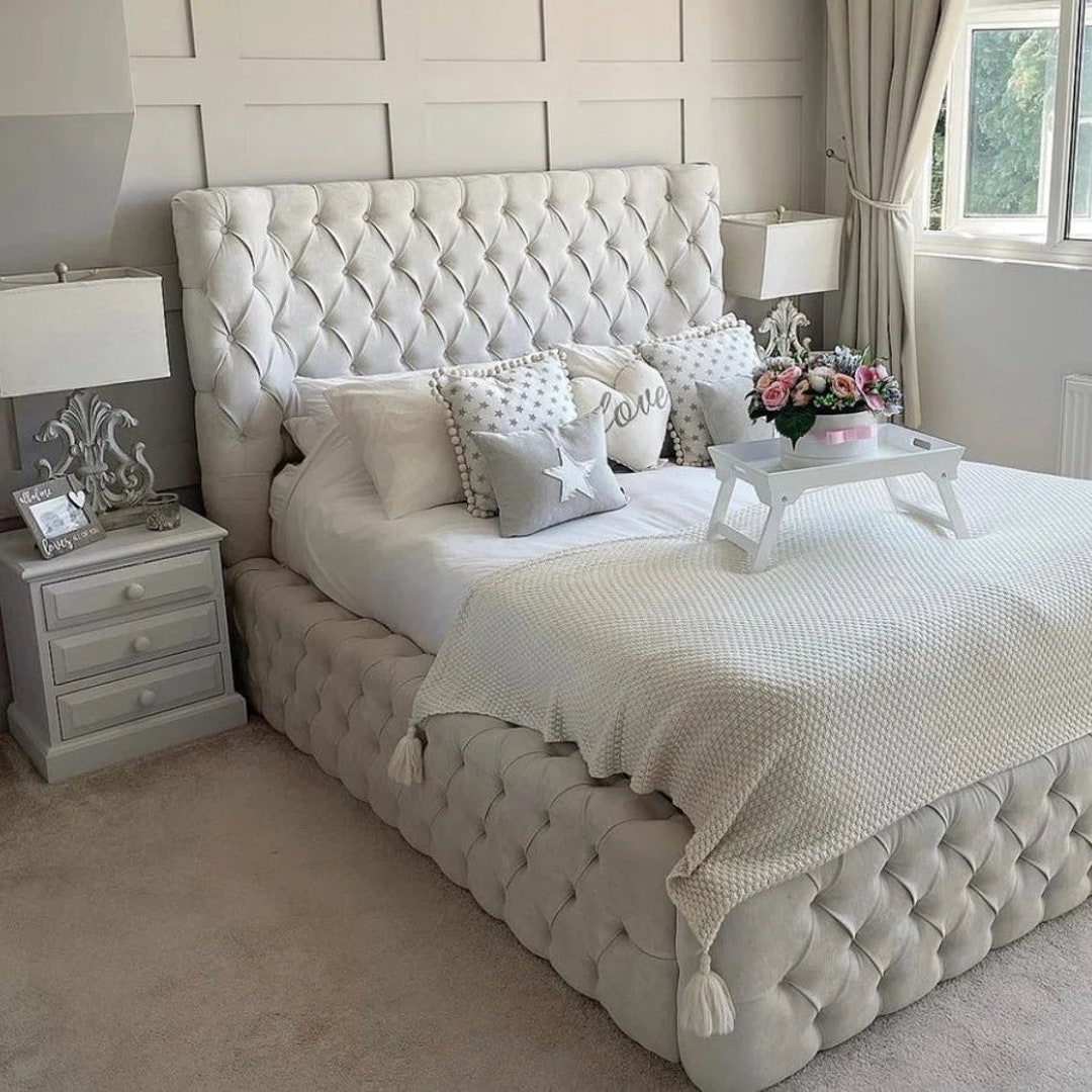 Mason Bed, Custom Bed Frame and Headboard, Modern Bed Frame, Tufted Bed ...