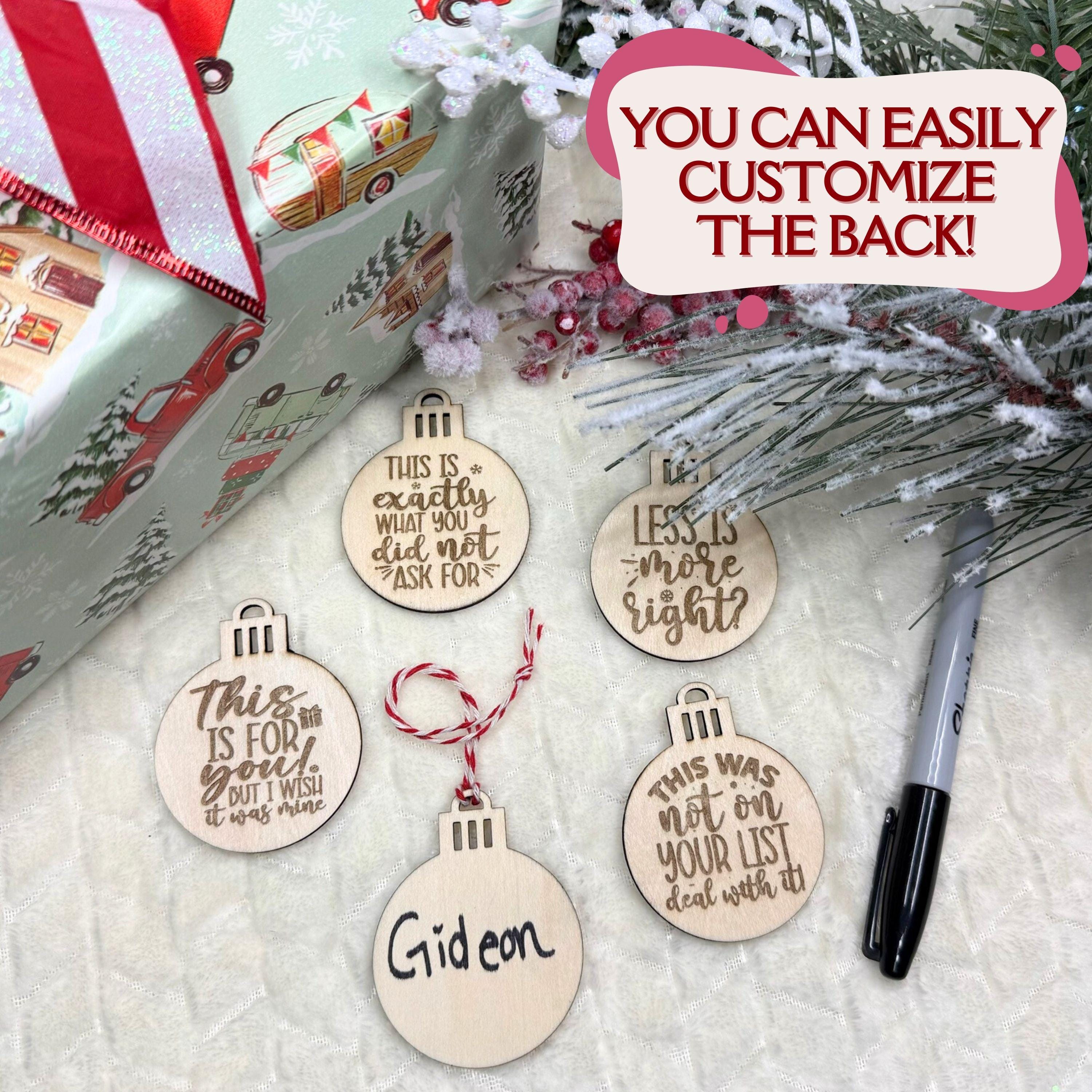 Funny Christmas Gift Tags Sarcastic Sassy Sayings Holiday Gift Wrapping ...