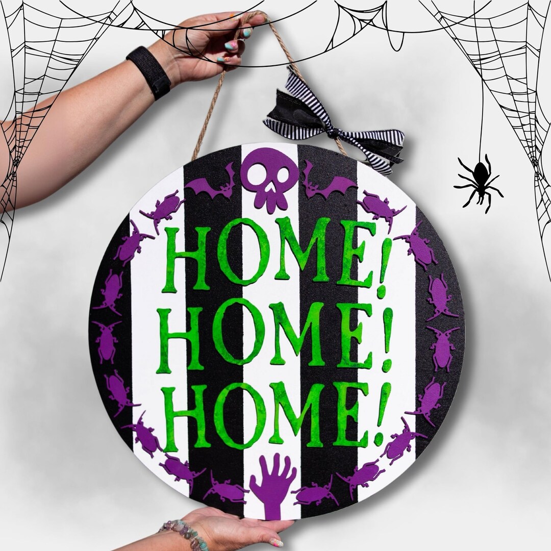 Goth Decor Large Beetle Welcome Sign Door Hanger Horror Movie Halloween ...