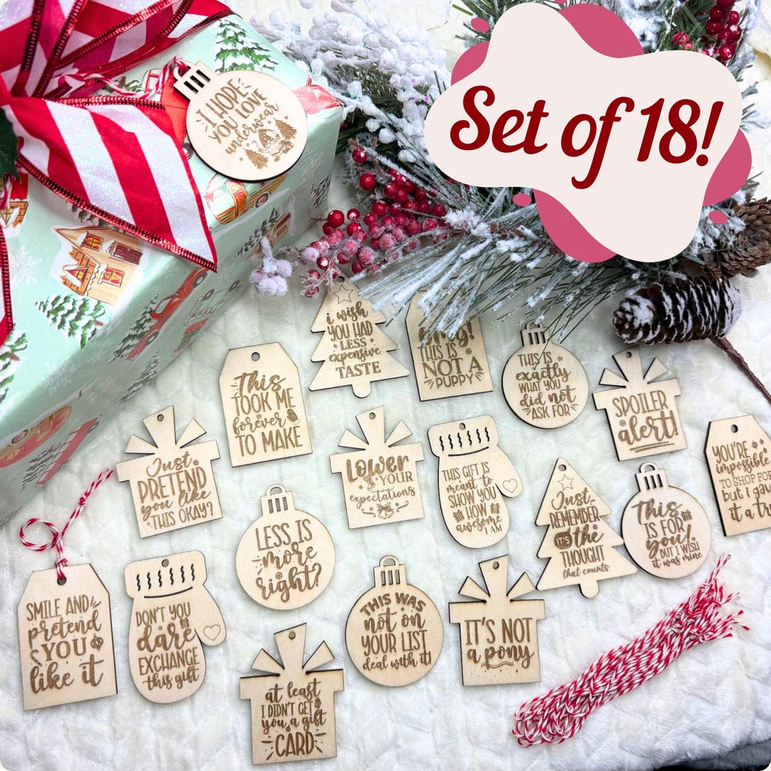 Funny Christmas Gift Tags Sarcastic Sassy Sayings Holiday Gift Wrapping ...