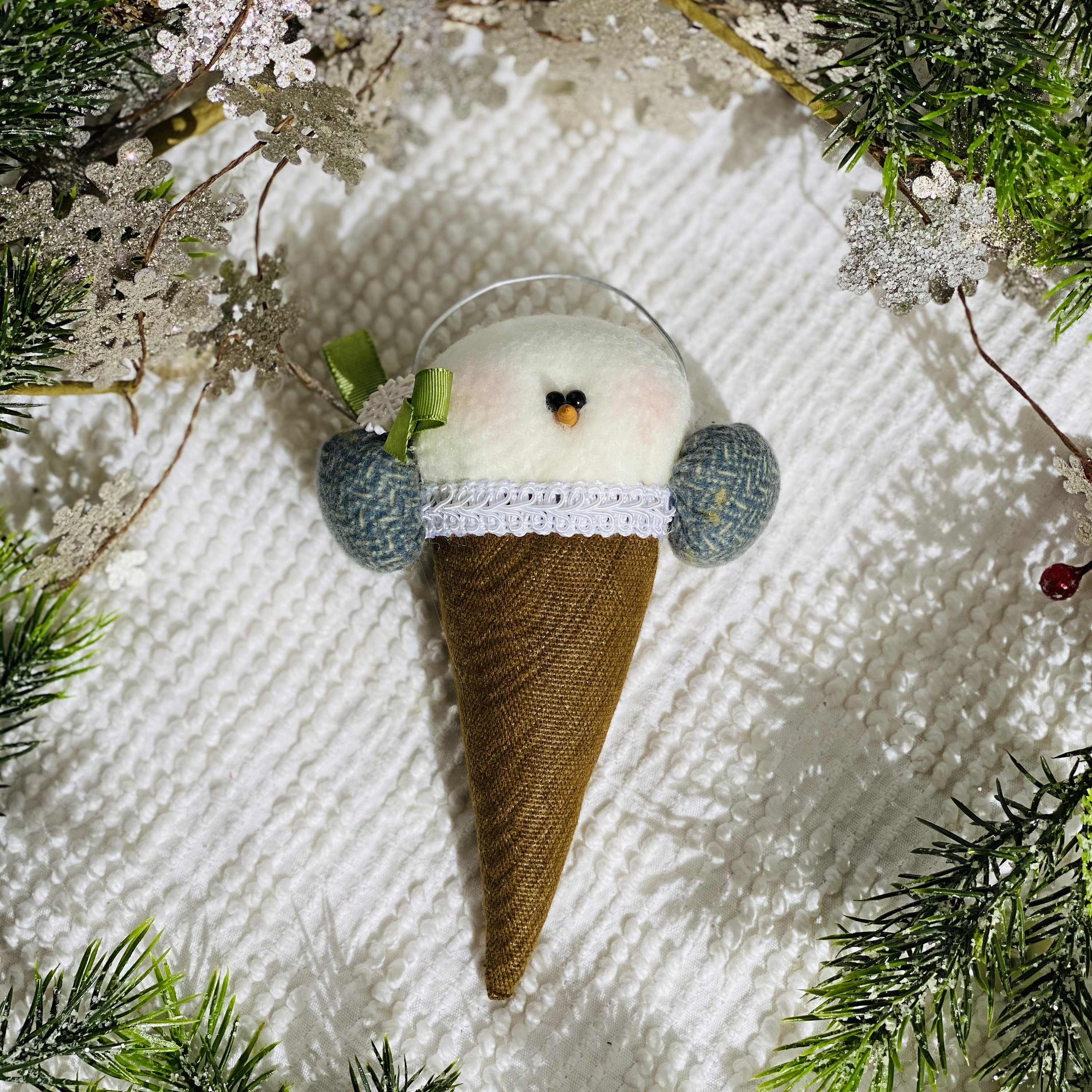 Snow Cone Snowman With Earmuffs Ornament Sewing Pattern (digital ...
