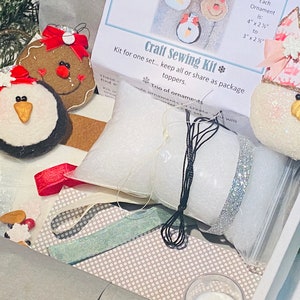 CRAFT KIT: Ornament Trio Snow Queen / Penguin / Gingerbread - Etsy