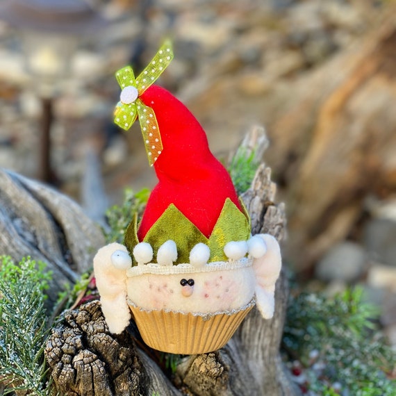 Digital Sewing Pattern: Elf Cupcake Ornament 213 Elf Sitting | Etsy
