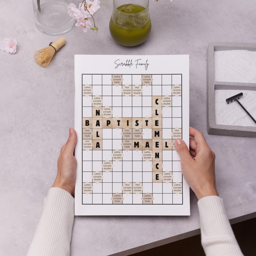Personalized scrabble Family Poster, Decorative Crossword Game Style ...