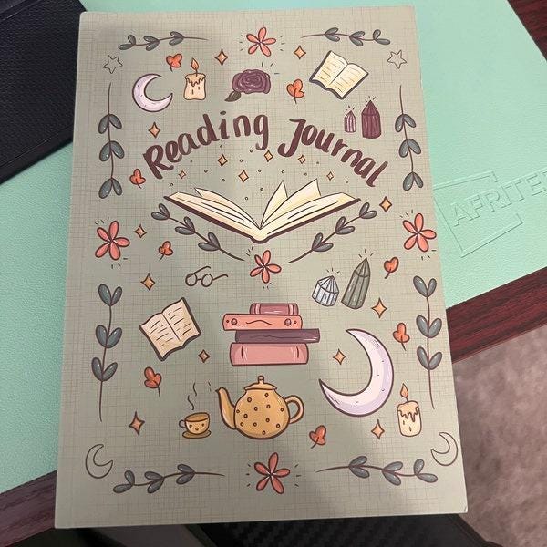 Green Reading Journal Track 100 Books & Reviews Cottage Core Book ...