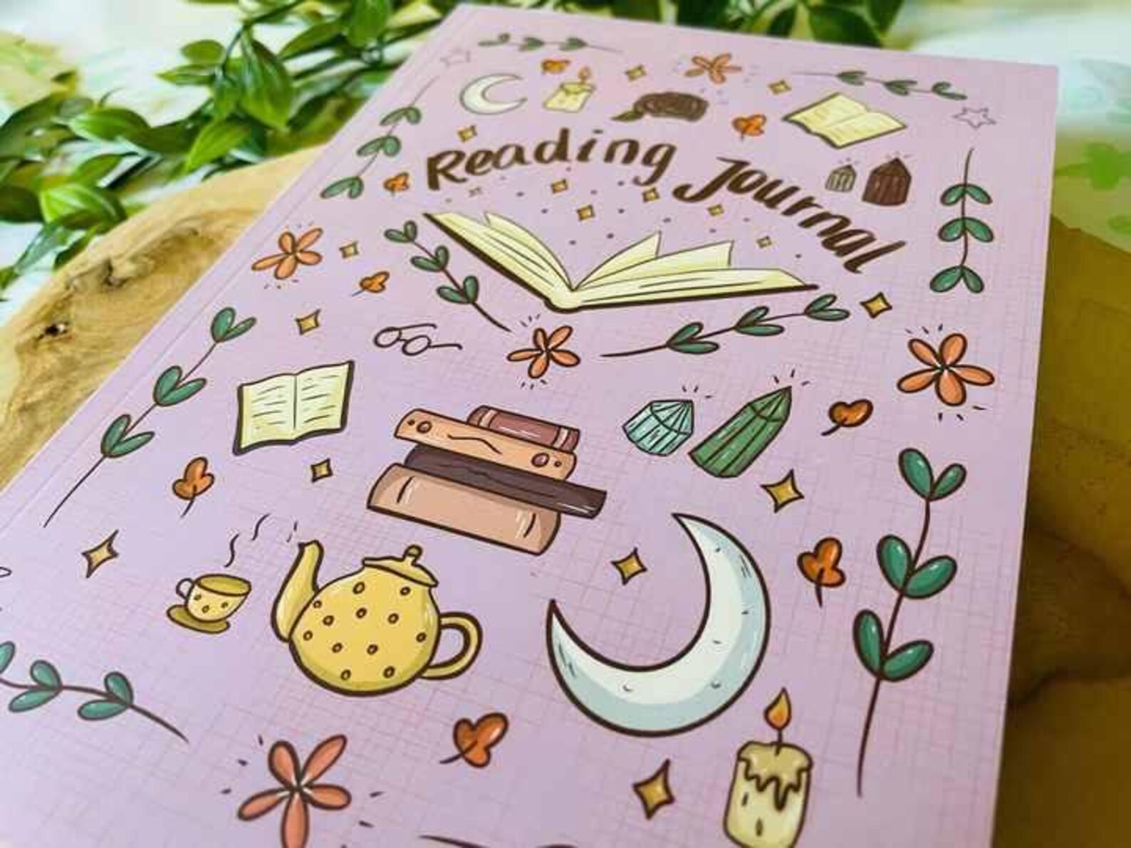 Green Reading Journal Track 100 Books & Reviews Cottage Core Book ...