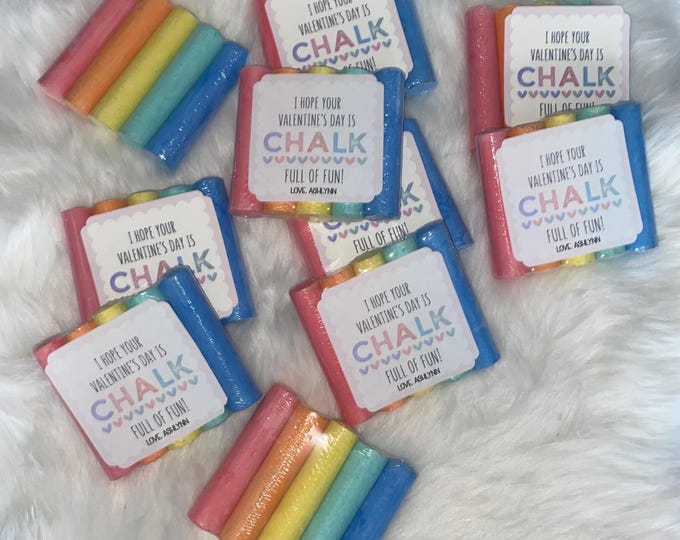 Chalk Valentines Ready to Gift Includes Tags, Class Valentines ...
