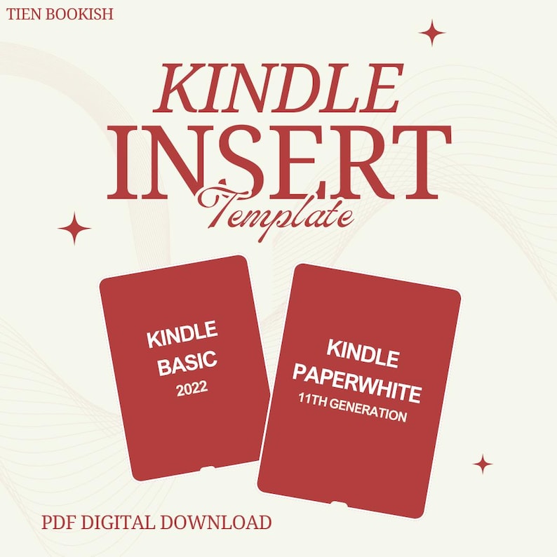 DIY Kindle Insert Template Paperwhite 11th Gen, Kindle Basic, PDF ...